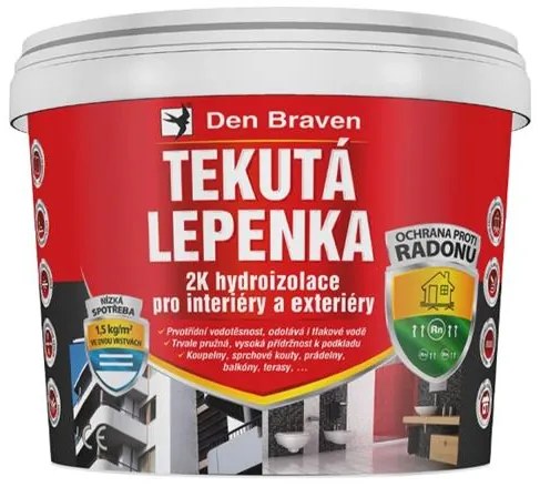 Tekutá lepenka DEN BRAVEN šedá 14kg
