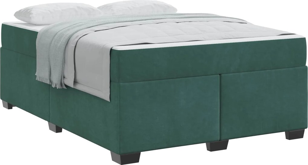 Rám postele s matrací Tmavě zelená 160 x 200 cm textil 3399299