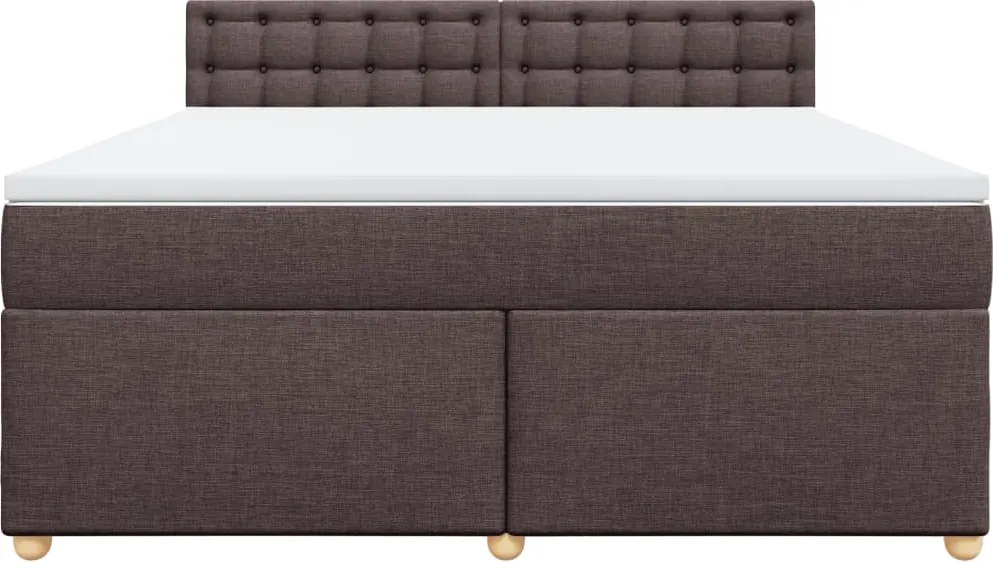Box spring postel s matrací tmavě hnědá 180x200 cm textil 3289076