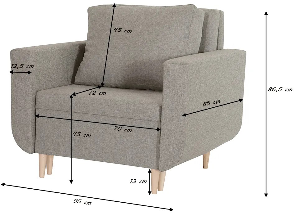 Křeslo DORIS s funkcí spaní Béžová