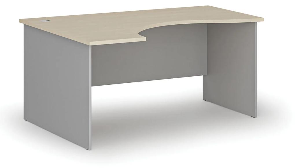 Ergonomický kancelářský pracovní stůl PRIMO GRAY, 1600 x 1200 mm, levý, šedá/ořech