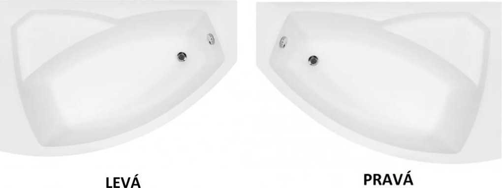 Besco Rima asymetrická vana 140 x 90 cm levá akrylát bílá VANRIM140L