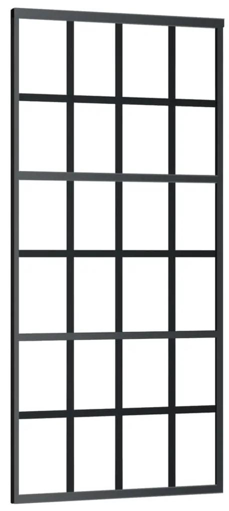 Posuvné dveře ESG sklo a hliník 90 x 205 cm černé - Default Title