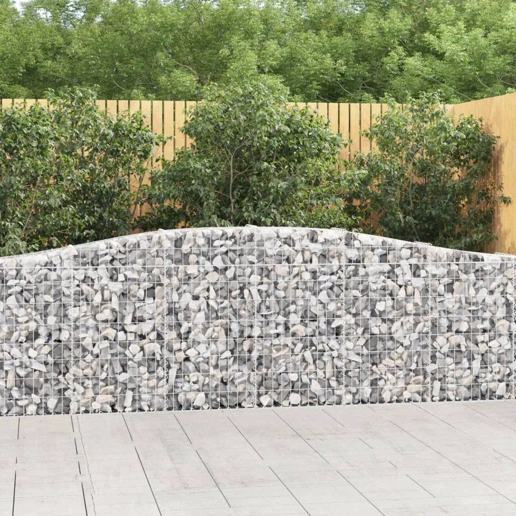 Klenuté gabionové koše 10ks 400x30x80/100 cm pozinkované železo 3145821