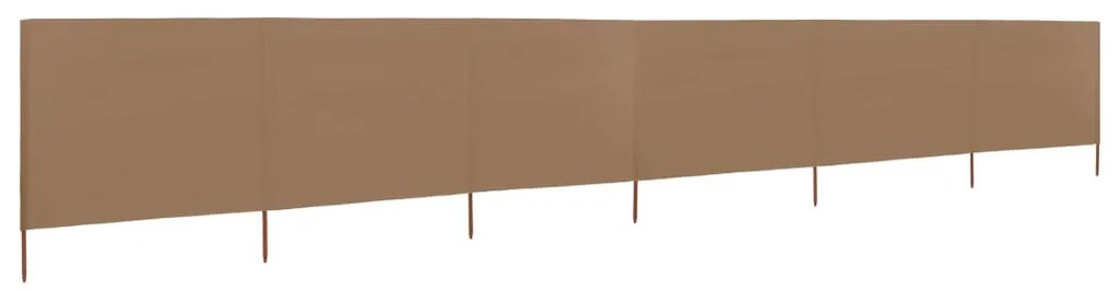 vidaXL Marketos 6dílná zástěna proti větru látková 800 x 160 cm taupe
