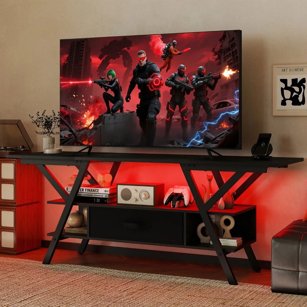 Costway Televizní stojan pro 65 palcový televizor 3 Tier Entertainment Center