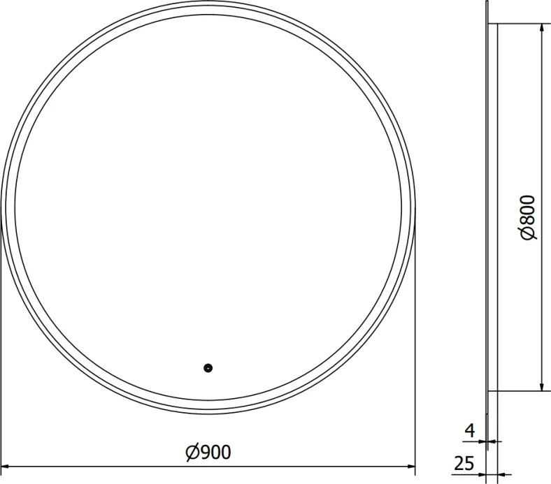 Mexen Gobi, LED kulaté koupelnové zrcadlo s podsvícením 90 cm, 6000K, ochrana proti zamlžování, 9801-090-090-611-00