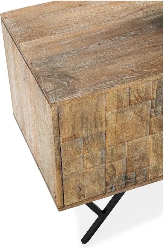 TV stolek z mangového dřeva v přírodní barvě 175x55x40 cm Priya – MOME