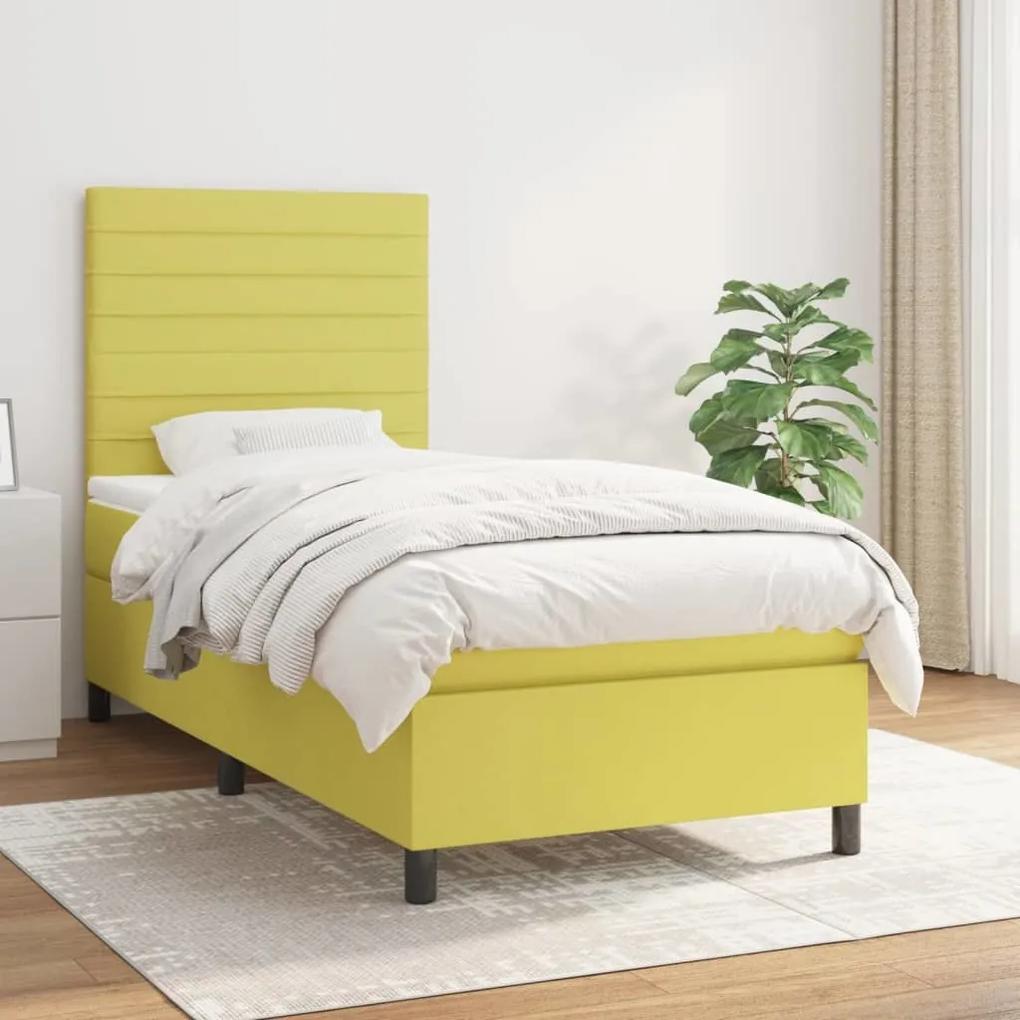 vidaXL Box spring postel s matrací 90x190 cm textil [3141822] Barva: krémová
