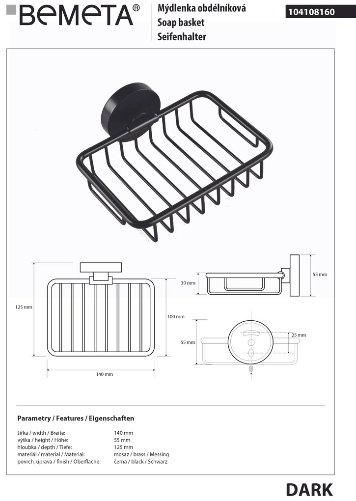 Bemeta Design DARK: Mýdlenka -