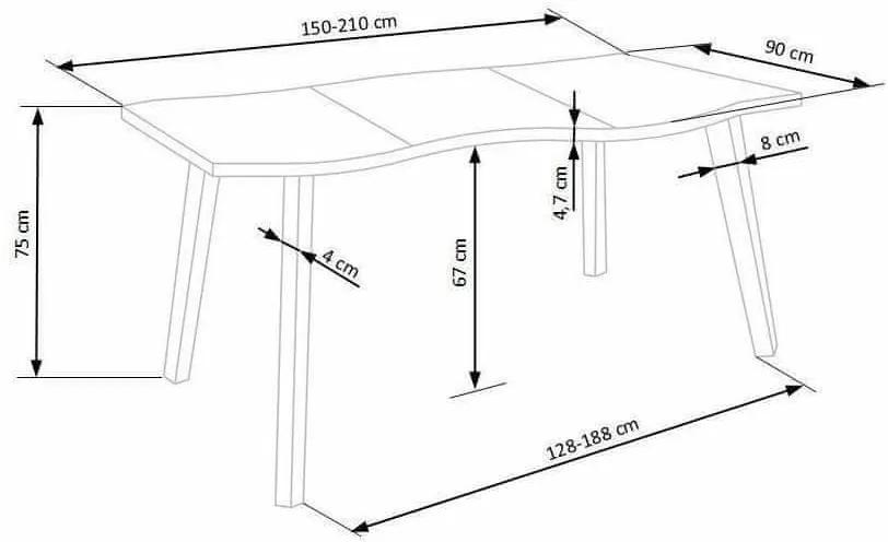 Intesi Skládací stůl Sonik 150-210 cm,