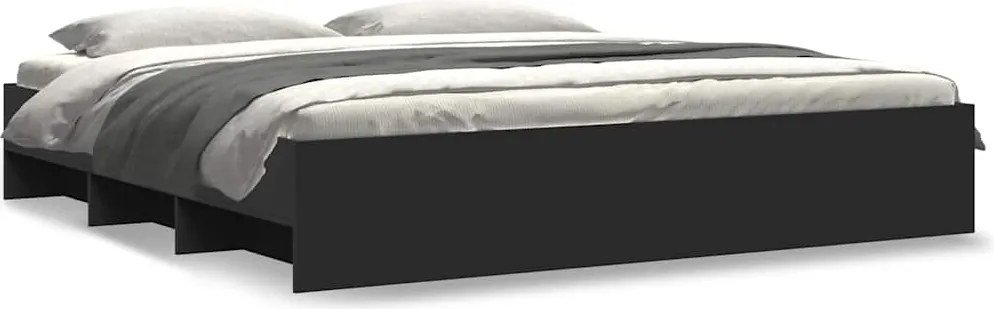 Rám postele bez matrace černý 180x200cm Dřevěné konstrukce 3295633