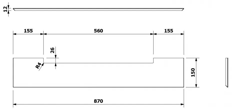 Sapho SHARON kulaté zrcadlo s LED podsvícením a s policí ø 80cm, černá mat ((E28904CI-01) 31255CI-01