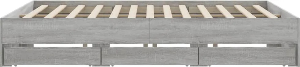 Rám postele se zásuvkami šedý sonoma 200 x 200 cm kompozit 3207250