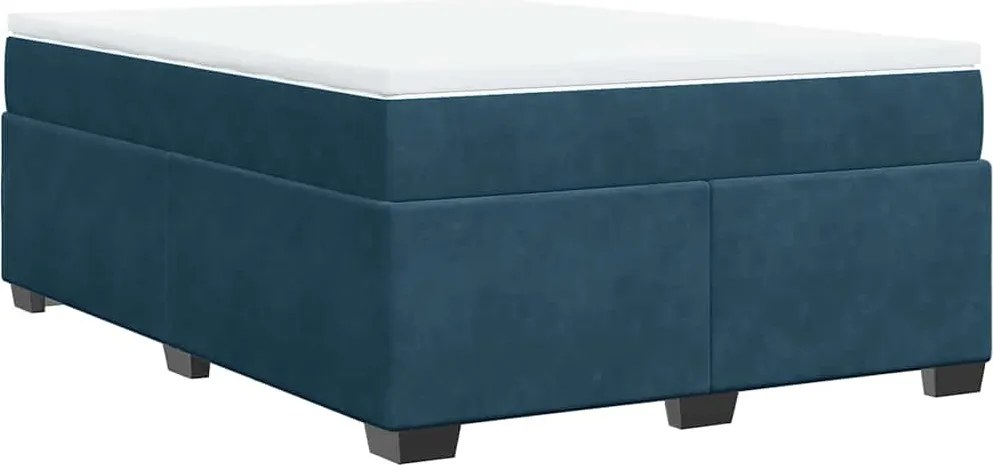 Box spring postel s matrací tmavě modrá 140x190 cm samet 3285285