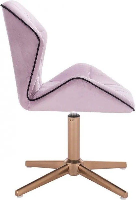 LuxuryForm DESIGN Otočná židle MILANO MAX VELUR na zlatém kříži - levandule