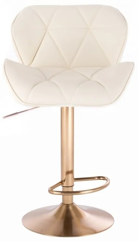 LuxuryForm DESIGN Barová židle MILANO na zlaté kulaté podstavě - krémová