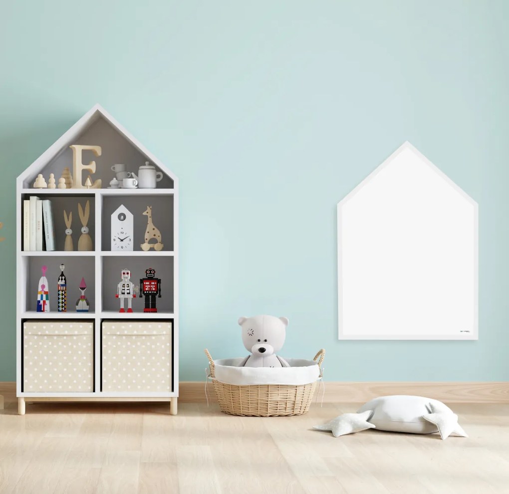 Toptabule.sk Magnetická tabule Domček v dřevěném rámu – 7 barev rámu