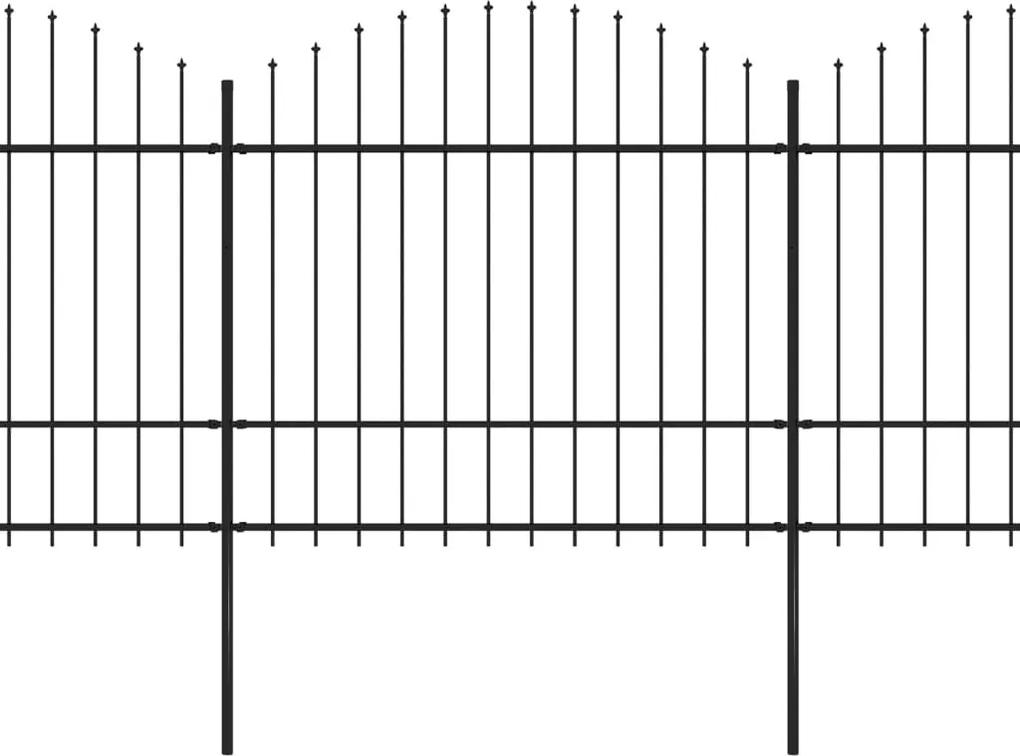 vidaXL Zahradní plot s hroty ocel (1,5–1,75) x 10,2 m černý [277744]