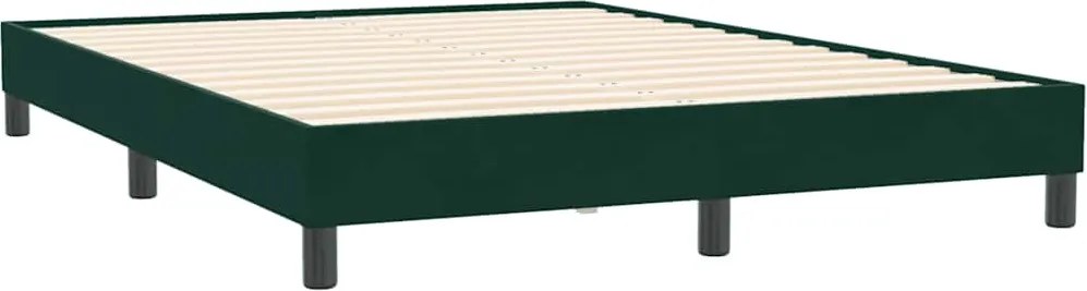 Postel Box Spring bez matrace tmavě zelená 160x210 cm samet 3315834