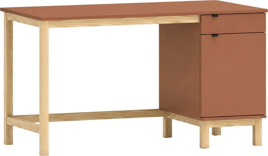 Psací stůl MODEL se šuplíkem a skříňkou do dětského pokoje Zvolte barvu: Jantarová s černým úchytem, Zvolte rozměr: 100x60 cm, Zvolte stranu: Pravá