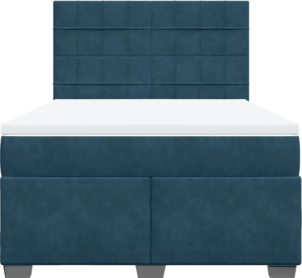 Box spring postel s matrací modrá 160 x 200 cm samet 3293258