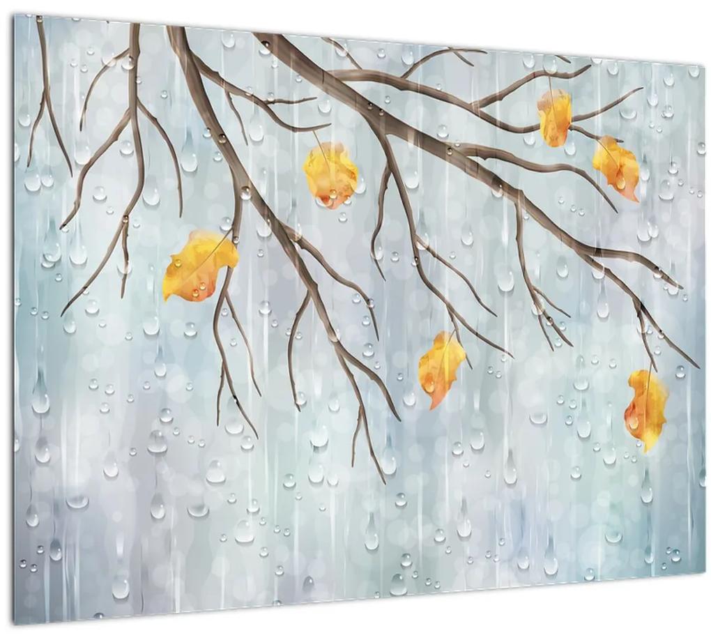 Skleněný obraz - Deštivý podzim (70x50 cm)