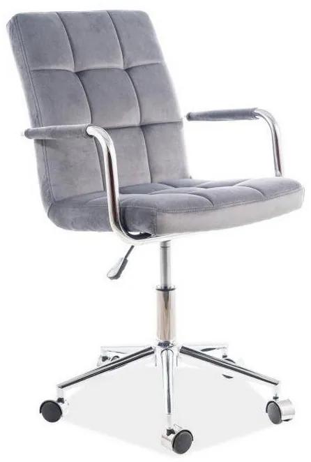 Dětská židle Q-022 VELVET, 51x87-97x40, bluvel 14, šedá