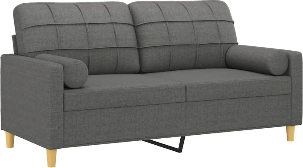 2místná pohovka s polštáři tmavě šedá 140 cm textil 3200783