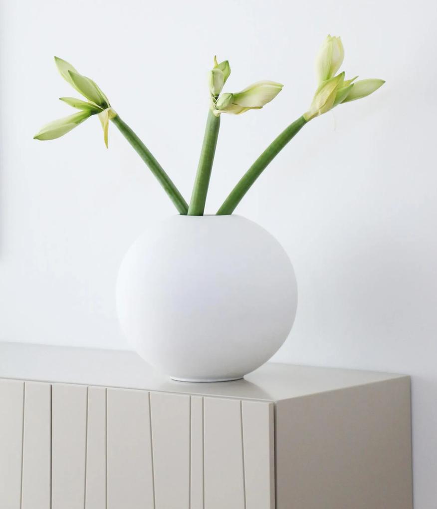 COOEE Design Kulatá váza Ball White 30 cm, bílá barva, keramika | BIANO