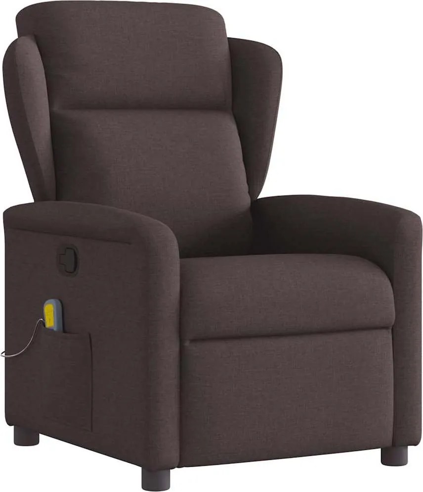 vidaXL Masážní polohovací křeslo textil [4015587] Barva: tmavě hnědá