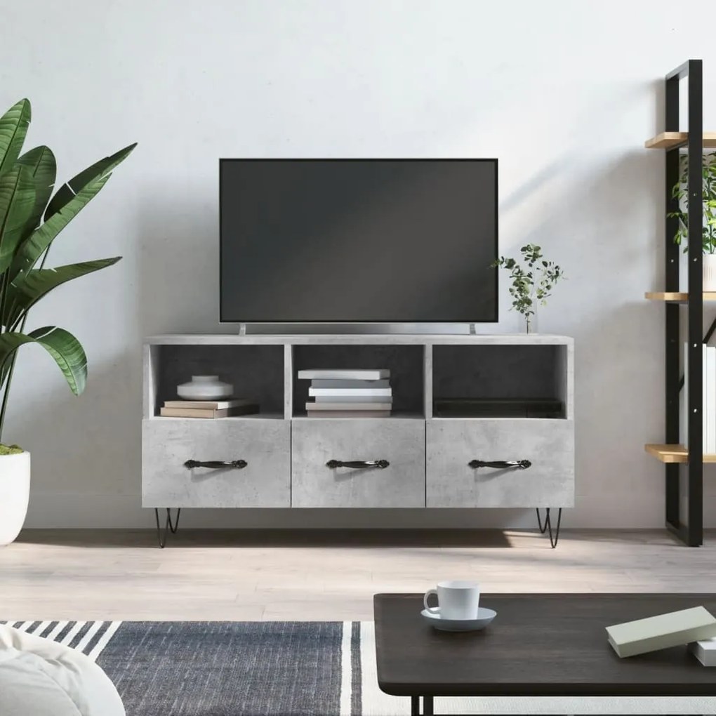 TV skříňka betonově šedá 102 x 36 x 50 cm kompozitní dřevo