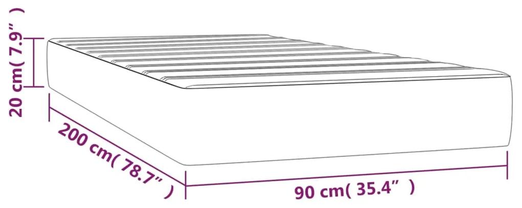 Taštičková matrace hnědá 90 x 200 x 20 cm umělá kůže,  347725