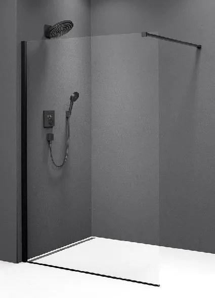 Polysan Modular Shower - Sprchová stěna 1200x2000 mm, čiré sklo/černá mat MS1-120B