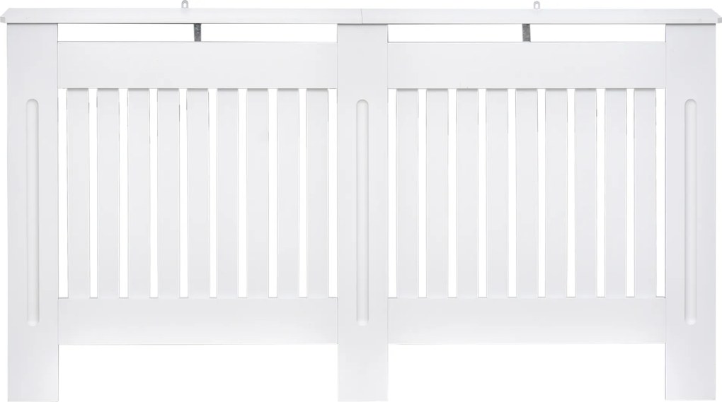 HOMCOM MDF Kryt Radiátoru se Šprušlemi, Kryt Radiátoru pro Domov a Kancelář, 152x19x81 cm, Bílý