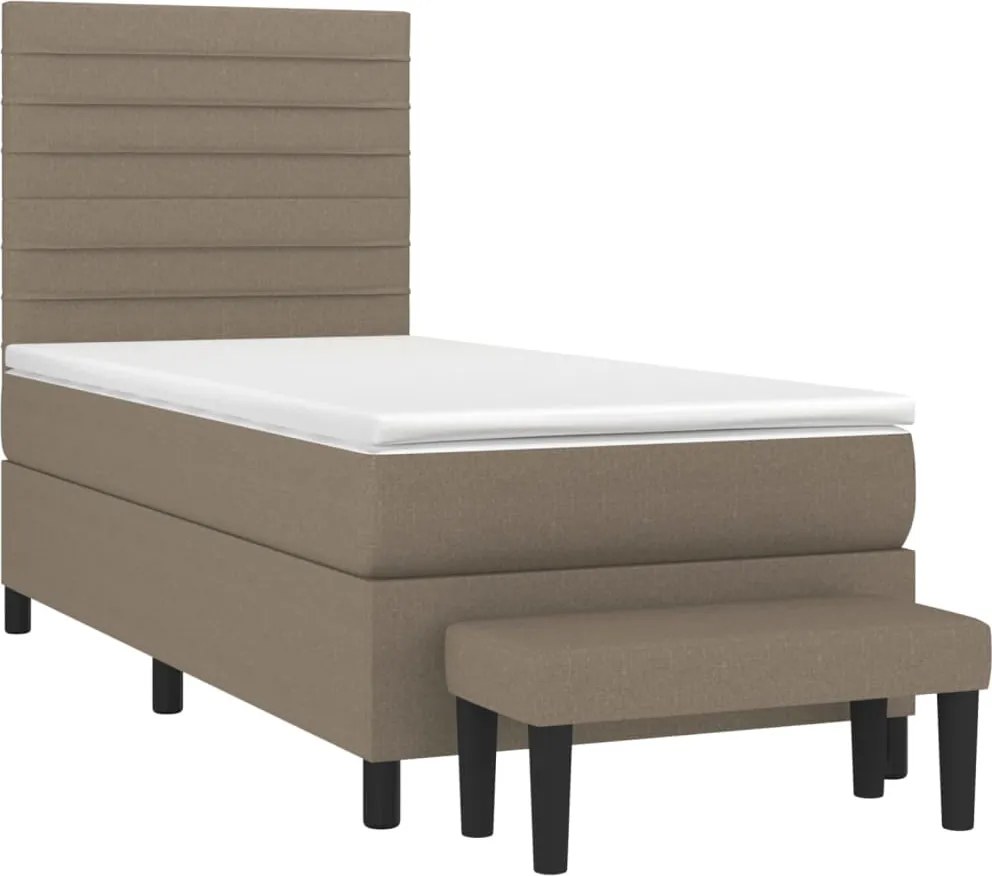 Box spring postel s matrací taupe 80x200 cm textil 3136633