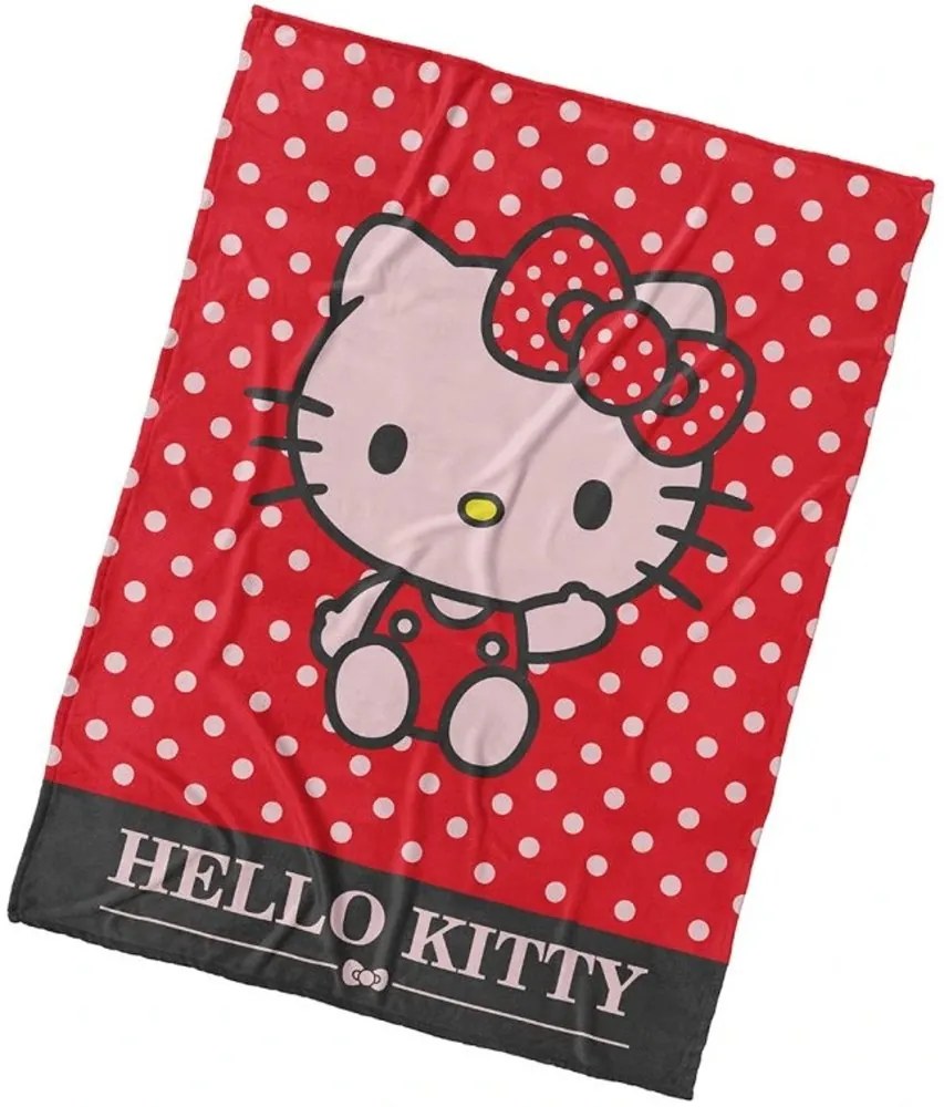 Velká coral fleece deka Hello Kitty - 150 x 200 cm - 2. jakost