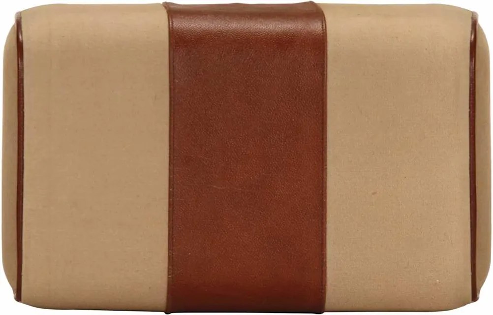 Lavice gymnastický kůň 38 cm hnědá pravá kůže a mangovník 320787