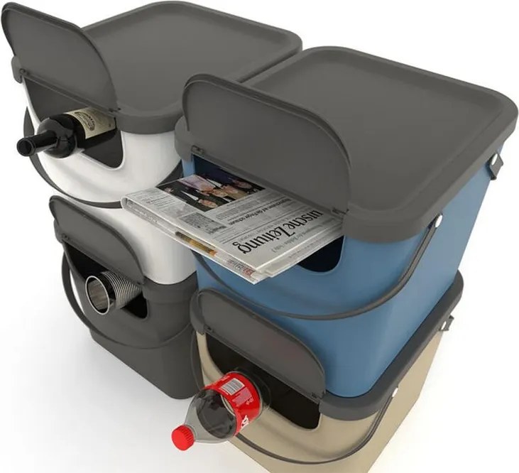 Koš na tříděný odpad ALBULA šedý 40 l