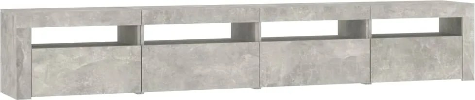 TV skříňka s LED osvětlením betonově šedá 240x35x40 cm 3152765