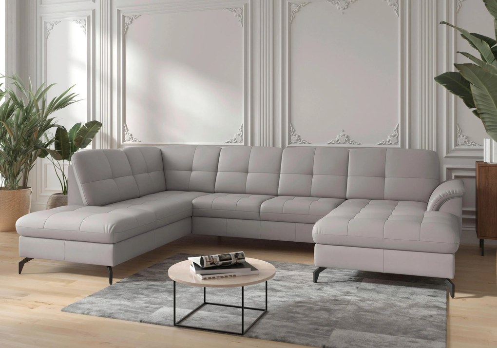 XXXLutz SEDACÍ SOUPRAVA, textil, kůže, světle šedá Sit & More - Sedací soupravy - 00014401636C