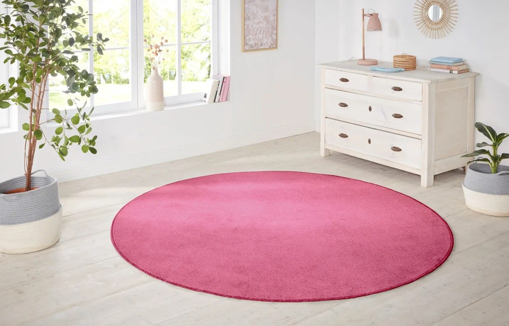 Hanse Home Collection koberce Kusový koberec Nasty 101147 Pink kruh - 200x200 (průměr) kruh cm