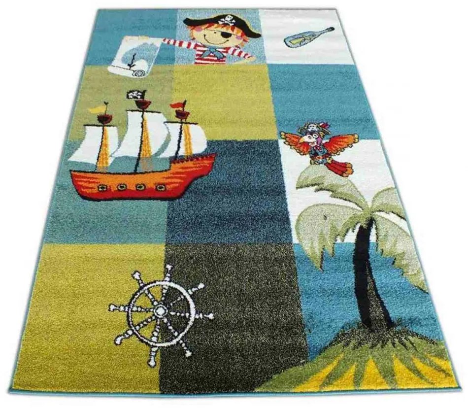 Dětský koberec Piráti modrý, Velikosti 160x220cm