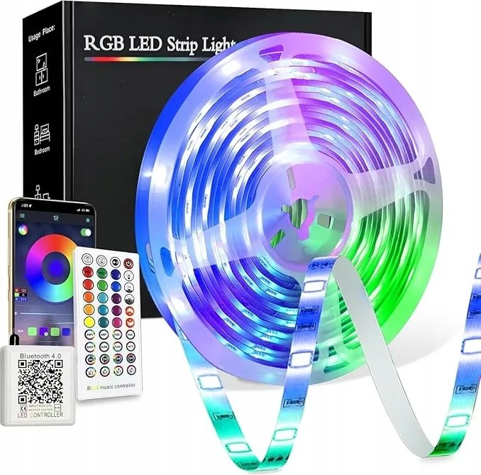 Led pásek 20M Rgb Bluetooth Mobilní Aplikace Dálkový Ovladač Hudba Set