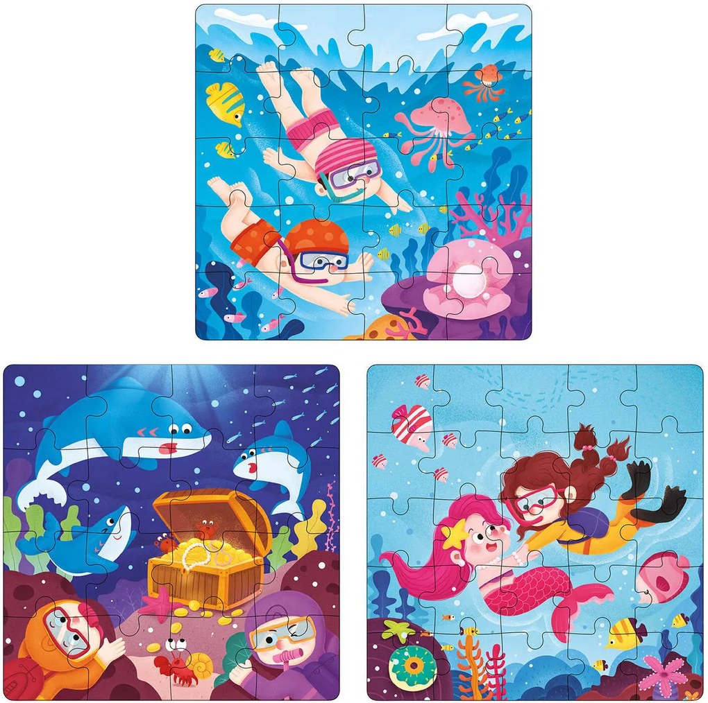 BINO PUZZLE Magnetické 3v1 moře skládačka 61 dílků ol88130