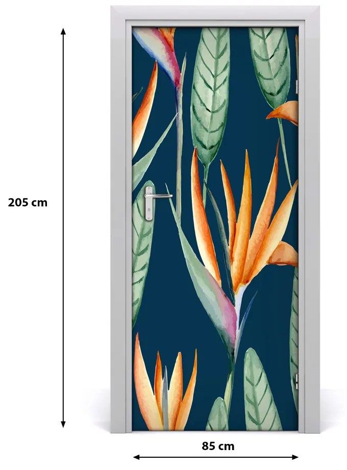 Samolepící fototapeta na dveře Strelitzia reginae 85x205 cm