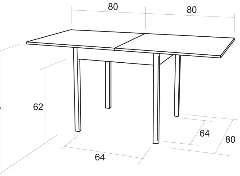 Bradop Jídelní stůl LUDVÍK 80/160×80 rozkládací S104 | Provedení: H - Hnědá