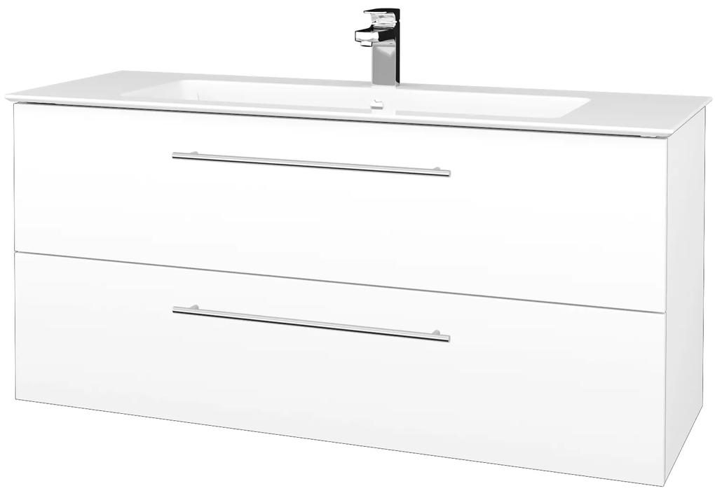 Dřevojas Koupelnová skříň GIO SZZ2 120 Varianta: N01 Bílá lesk / Úchytka T03 / D03 Cafe