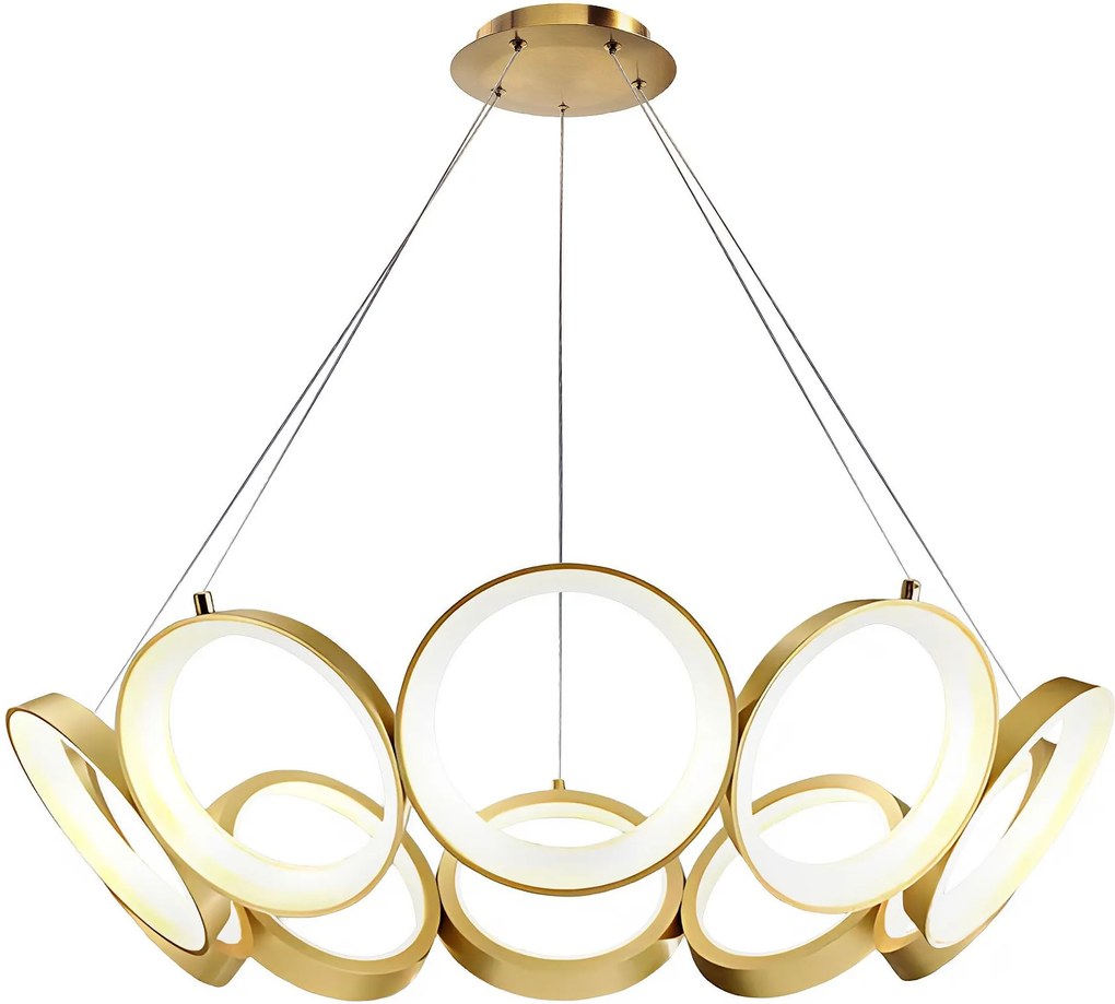Toolight Toolight, LED závěsné svítidlo 80cm, 70W, 4000K, 3269lm, APP1800-CP, zlatá matná, OSW-09667