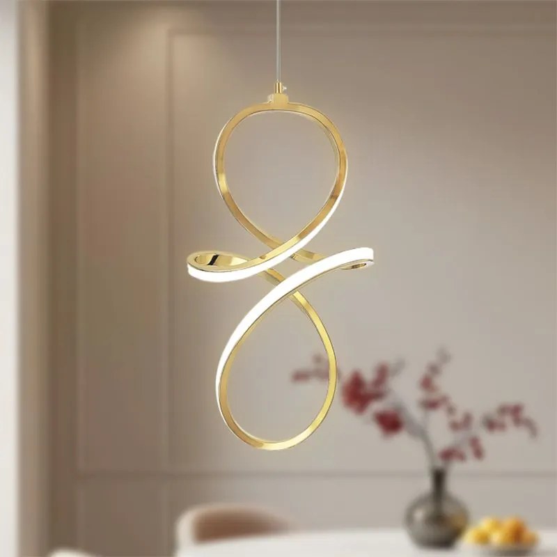 Toolight Toolight, LED závěsné svítidlo, 17W, 3000K, LHJ091-1CP, zlatá, OSW-50040